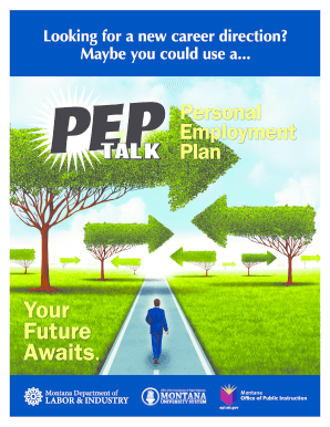 Fillable Online PEP Talk Personal Employment Plan - Montana Labor ...
