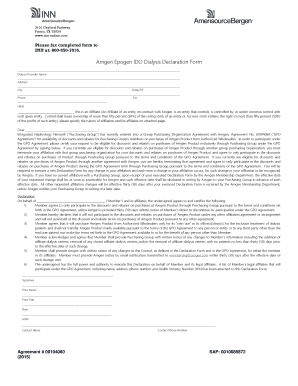 Fillable Online Amgen IDO Dialysis Declaration Form - Integrated ...