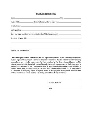 Fillable Online INTAKE AND CONSENT FORM Fax Email Print - pdfFiller