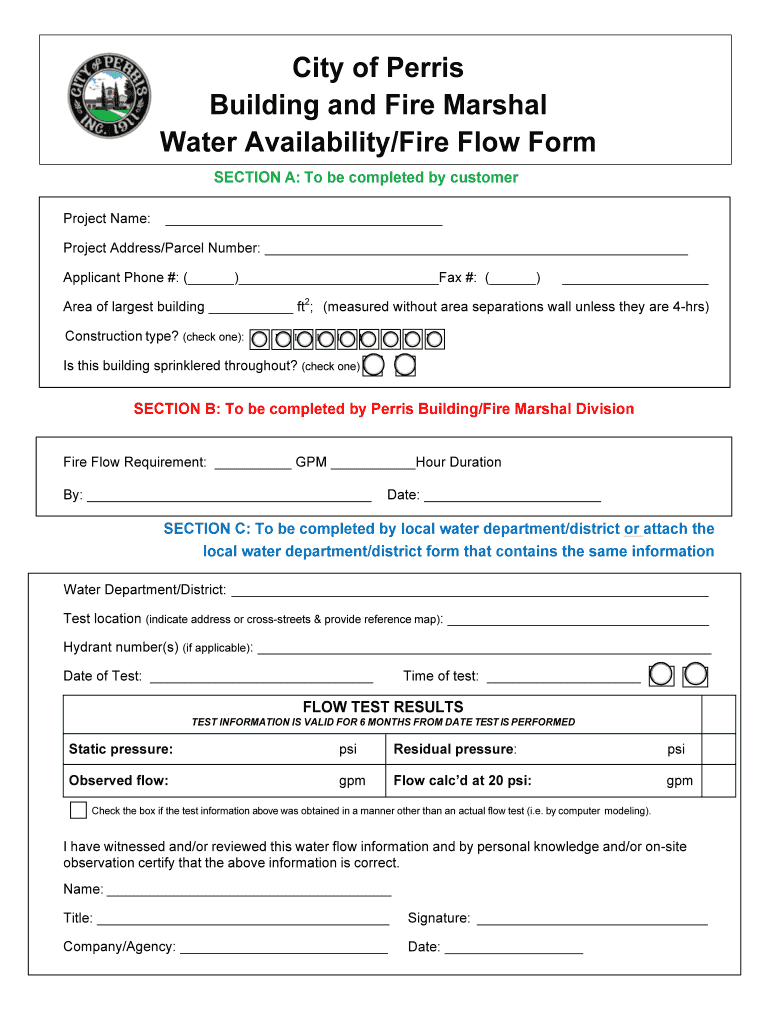 Fillable Online STEP 1: Prepare for your permit STEP 2: Come to ... - the City of Perris Fax ...