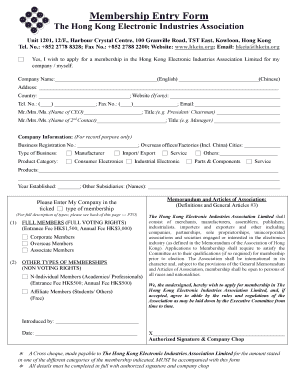 Fillable Online Membership Entry Form Fax Email Print - pdfFiller