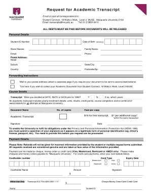 Fillable Online students mq edu student connect mq Fax Email Print ...