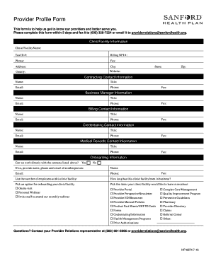 Fillable Online This form is to help us get to know our providers and ...