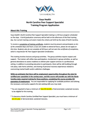 Vaya Health Peer Support Training - Fill Online, Printable, Fillable ...
