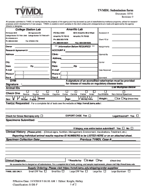 Fillable Online tvmdl tamu Document: 10741 Fax Email Print - pdfFiller