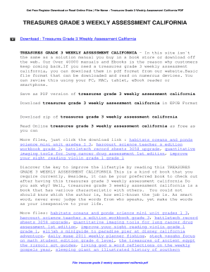 Fillable Online treasures weekly assessment grade 3 pdf Fax Email Print ...