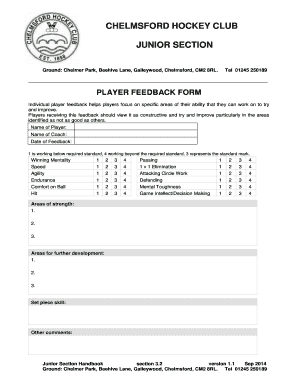 Field Hockey Player Evaluation Form - Page 2 | pdfFiller