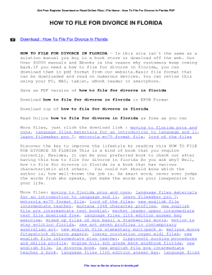 Fillable Online How To File For Divorce In Florida. How To File For ...