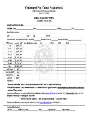 Fillable Online ANNUAL MEMBERSHIP INVOICE Fax Email Print - pdfFiller