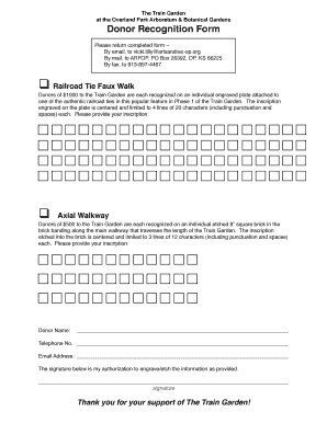 Fillable Online Donor Recognition Form - Rackcdn.com Fax Email Print - pdfFiller