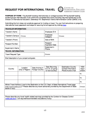 Fillable Online hccfl abroadoffice Request for International Travel ...