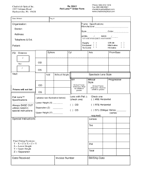 Fillable Online Peli Lens Order Form Fax Email Print - pdfFiller