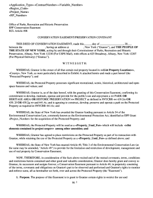 Fillable Online parks ny Conservation Easement-Preservation Covenant ...