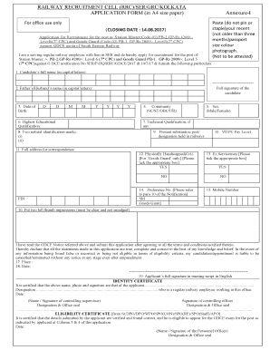 Print Application Ser Kolkata - Fill Online, Printable, Fillable, Blank ...