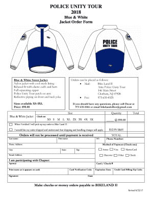 Fillable Online police unity tour 2018 - Police Unity Tour Chapter 10 ...