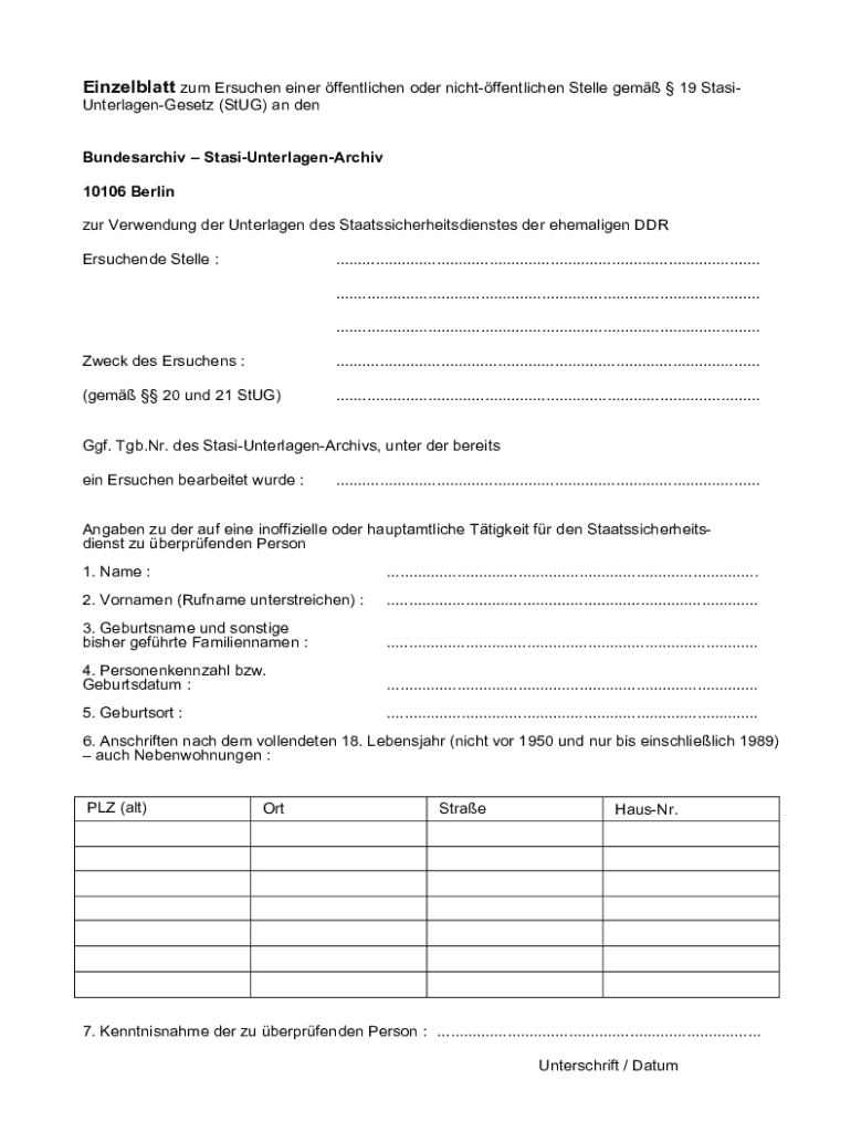 Ausfüllbar Online bergang der Stasi-Unterlagen in den ... Ausfüllbar Online bergang der Stasi-Unterlagen in den ...