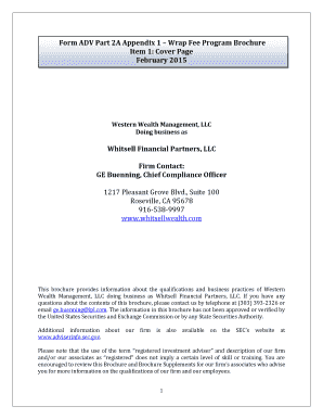 Fillable Online Form ADV Part 2A Appendix 1 Wrap Fee Program Brochure ...