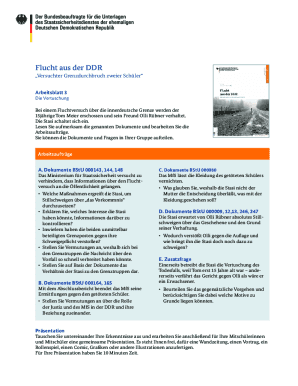 Ausfüllbar Online Geschichte: Flucht aus der DDR Paulina,Franziska ...