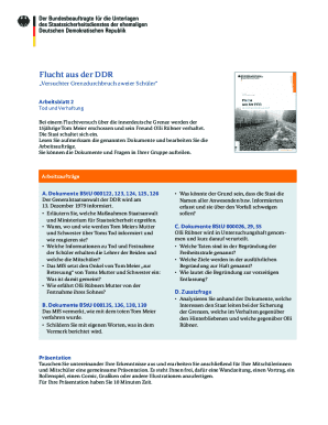 Ausfüllbar Online Flucht aus der DDR - BStU Fax Email Drucken - pdfFiller