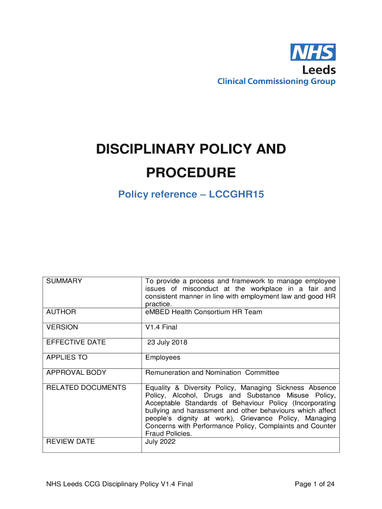 Fillable Online Employee Disciplinary Action Policy TemplateWorkable ...