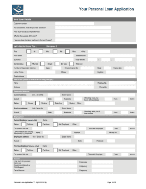 Fillable Online Application Form -Personal Loan Fax Email Print - pdfFiller