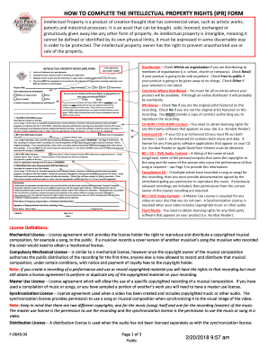 Fillable Online How to complete the intellectual property rights IPR ...