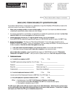 Fillable Online long term disability questionnaire - Travail scuritaire ...