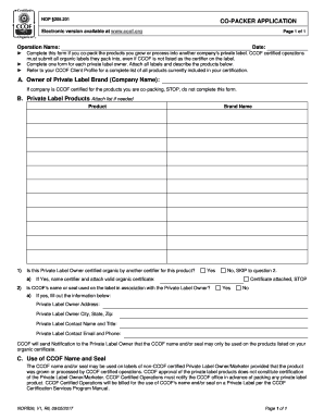 Fillable Online CO-PACKER APPLICATION Fax Email Print - pdfFiller