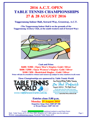 Fillable Online TTACT Association Championships Form 2013 - Table ...