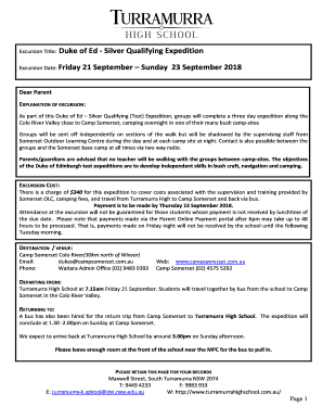 Fillable Online Excursion Title: Fax Email Print - pdfFiller