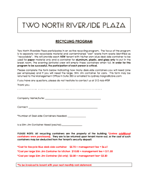 Fillable Online Recycling Container Order Form Fax Email Print - pdfFiller