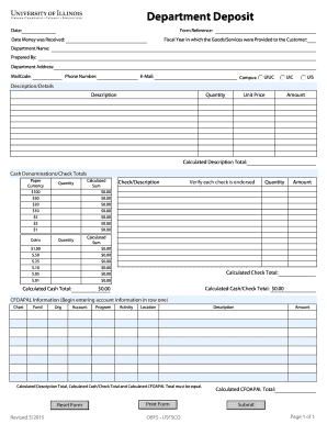 Fillable Online Department Deposit Form Fax Email Print - pdfFiller