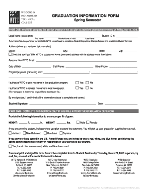 Fillable Online Graduation Information Form Fax Email Print - pdfFiller