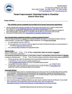 Fillable Online Tenant Improvement Checklist - Cob.org Fax Email Print ...