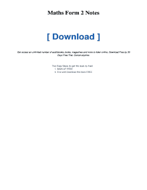 Fillable Online Maths Form 2 Notes. Maths Form 2 Notes Fax Email Print ...