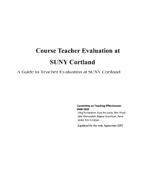 Fillable Online www2 cortland Course Teacher Evaluation (CTE) Manual ...