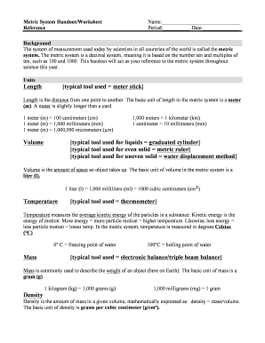 Fillable Online 4 Metric System Handout Fax Email Print - pdfFiller