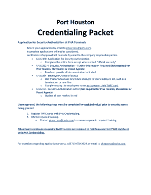 Fillable Online Credentialing Packet - Port Houston Fax Email Print ...