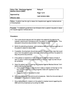 Fillable Online AMA-Discharge against medical advice SC.doc Fax Email ...
