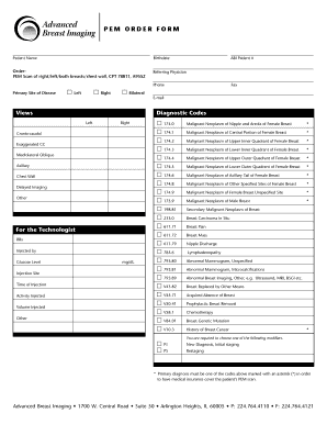 Fillable Online pem order form - Advanced Breast Imaging Fax Email ...