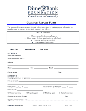 Fillable Online Common Report Form. Common Report Form Fax Email Print ...