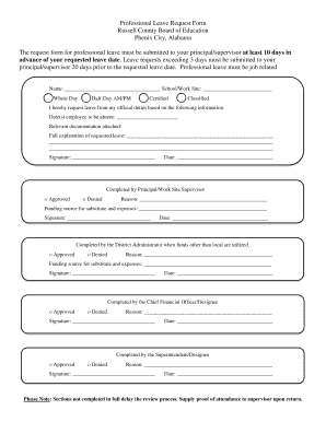 Fillable Online Temporary Professional Leave/Detached Duty Request Form ...