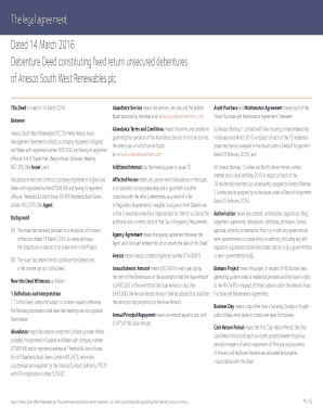 Fillable Online The legal agreement Dated 14 March 2016 Debenture Deed ...