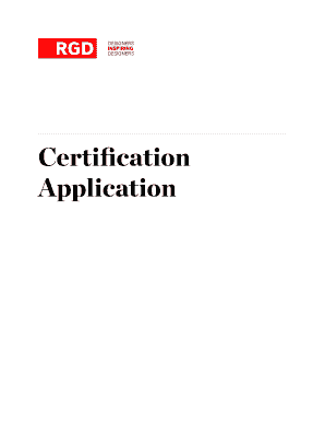 Fillable Online RGD Certification Application Form Fax Email Print ...