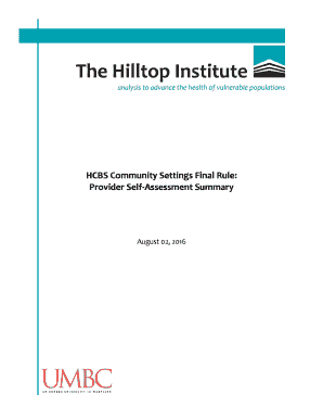 Fillable Online hilltop umbc HCBS Final Rule Provider Self-Assessment ...