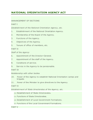 Fillable Online National Orientation Agency, Abia State Directorate ...