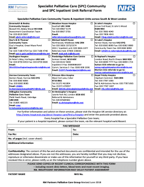 Fillable Online rmpartners cancervanguard nhs Specialist Palliative ...