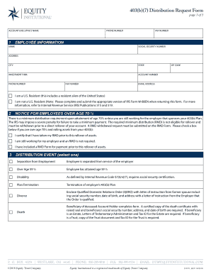 Fillable Online 403(b)(7) Distribution Request Form Fax Email Print ...