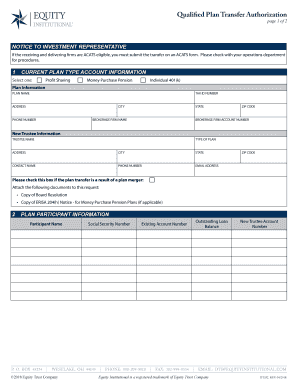 Fillable Online Qualified Plan Transfer Authorization Form - Equity ...