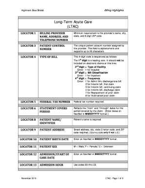 Fillable Online Billing Highlights - Long Term Acute Care (LTAC) Fax ...